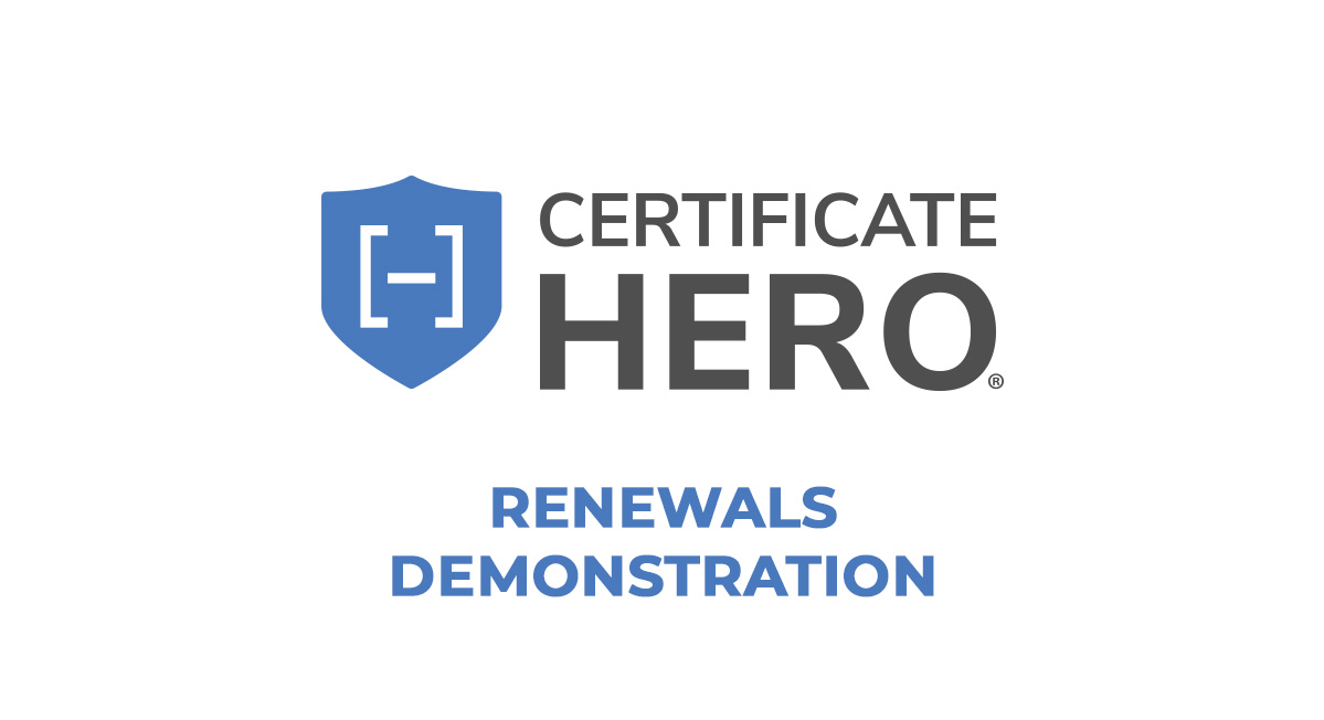 Certificate Hero Renewals Demo